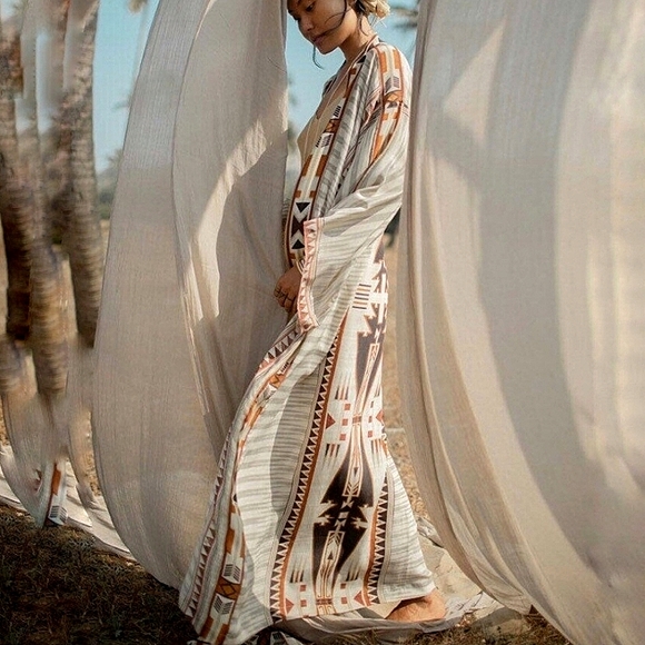 Jackets & Coats | New Boho Western Kimono Duster Maxi Cardigan Robe ...